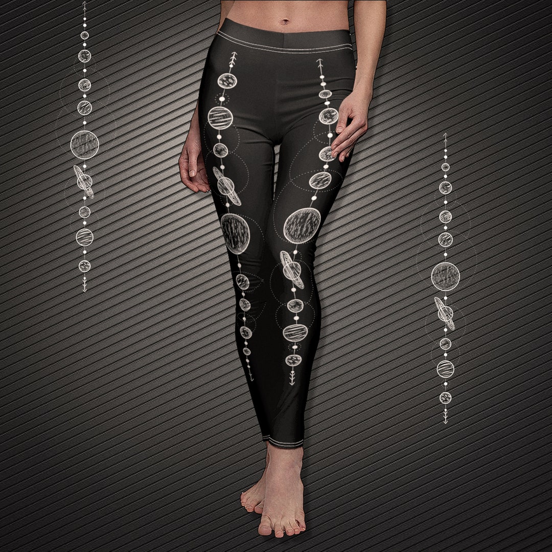 Moon Phases Leggings - Celestial Yoga Pants, Witchy Clothing, Gothic ...