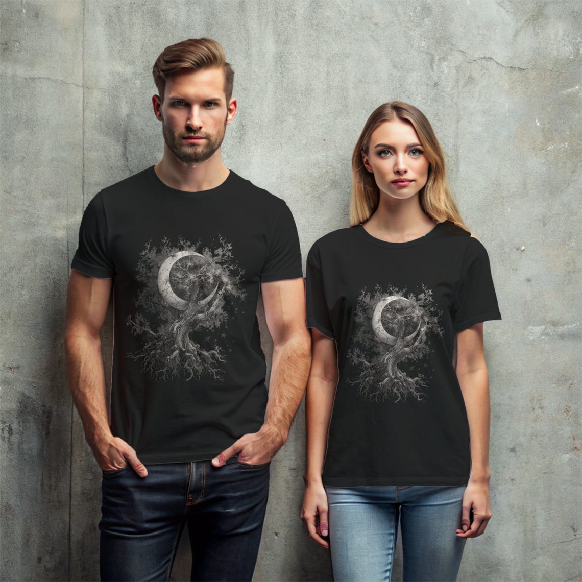 Gothic Tree With Crescent Moon and Stars T-shirt Fantasy Ethereal ...