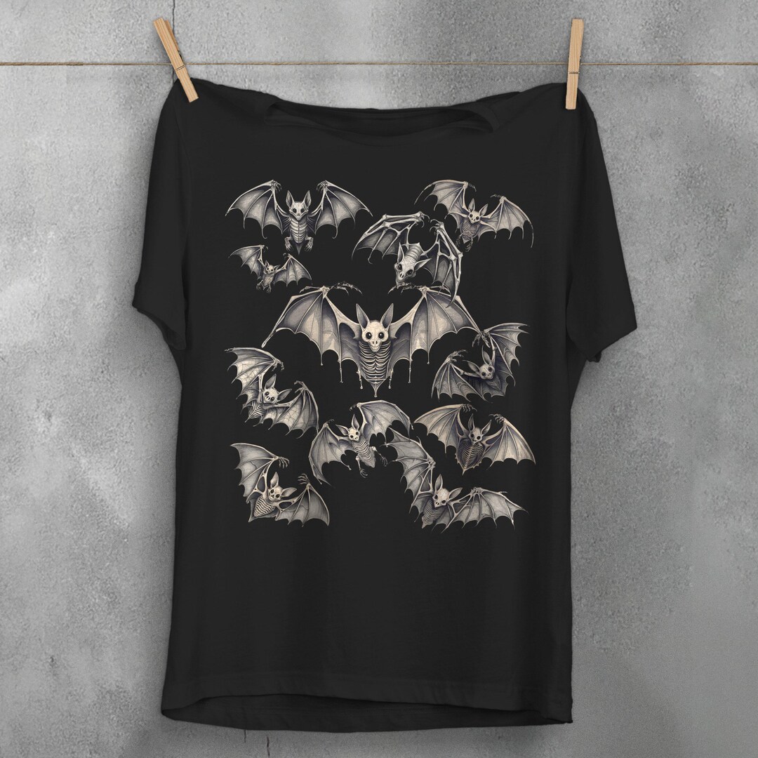 Goth Vampire Bat Skeletons Shirt Ethereal Creepy Cute Plus Size Gothic ...