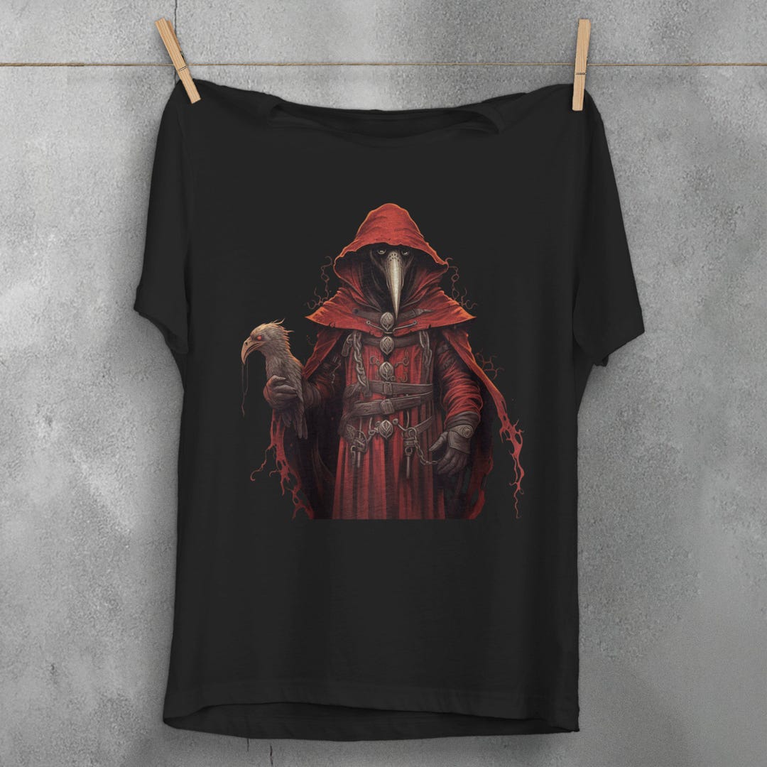 Plague Doctor T-shirt, Black Unisex Tee, Goth Wiccan Pagan, Alternative ...