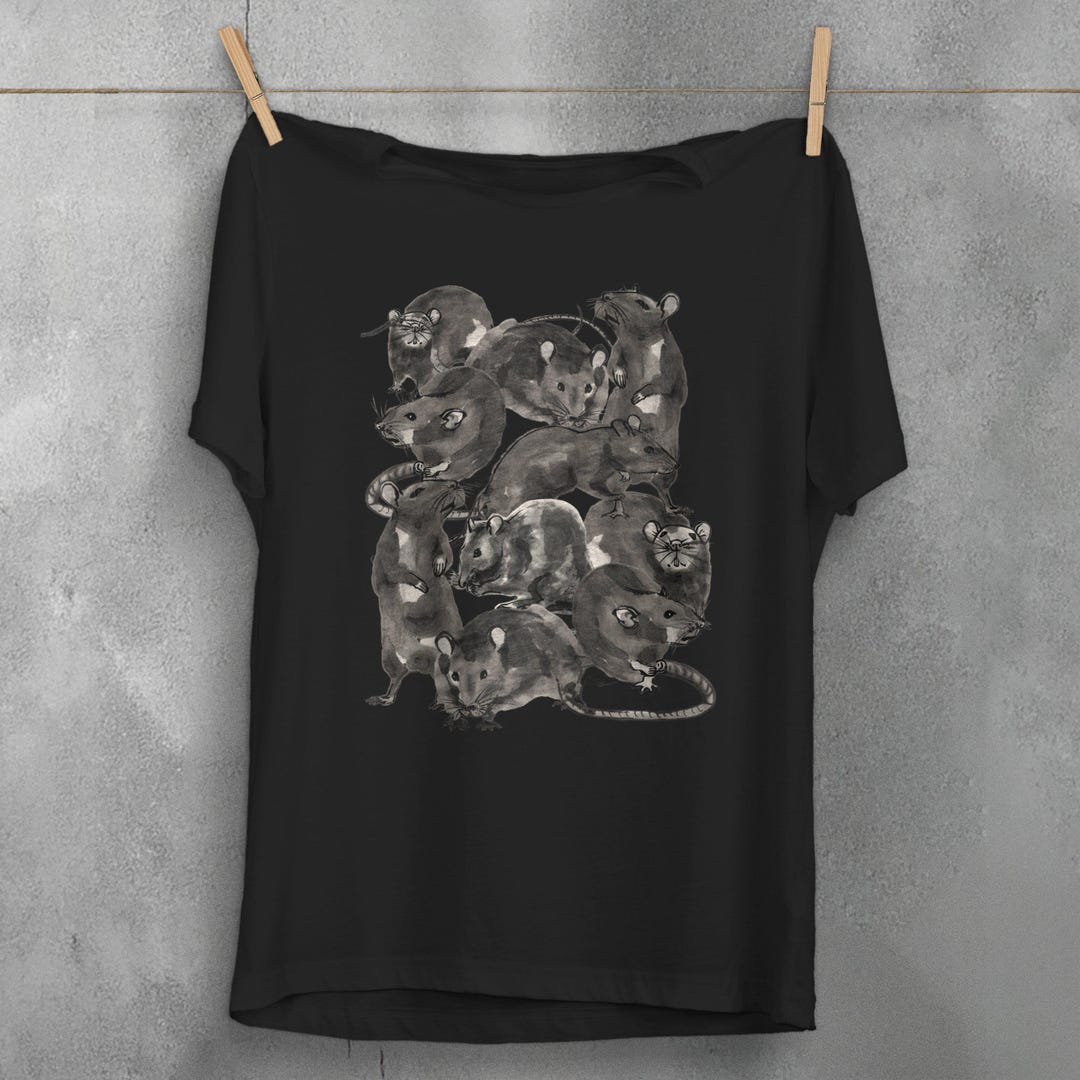 Cute Rat T-shirt, Pastel Goth Clothing, Soft Grunge Shirt, Nu Goth ...