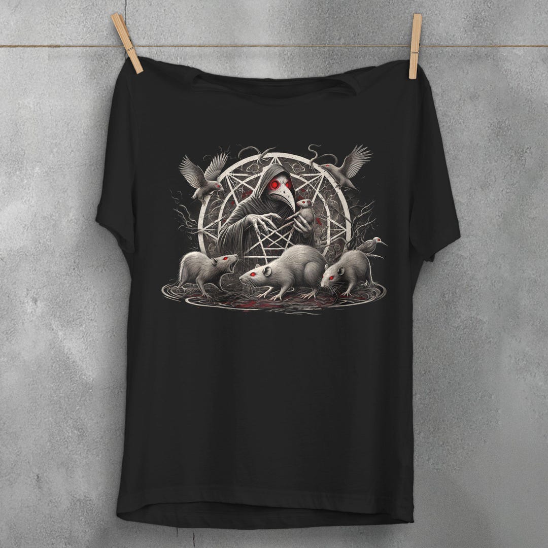 Plague Doctor Scary Rats Gothic T-shirt Vintage Horror Top Medieval ...
