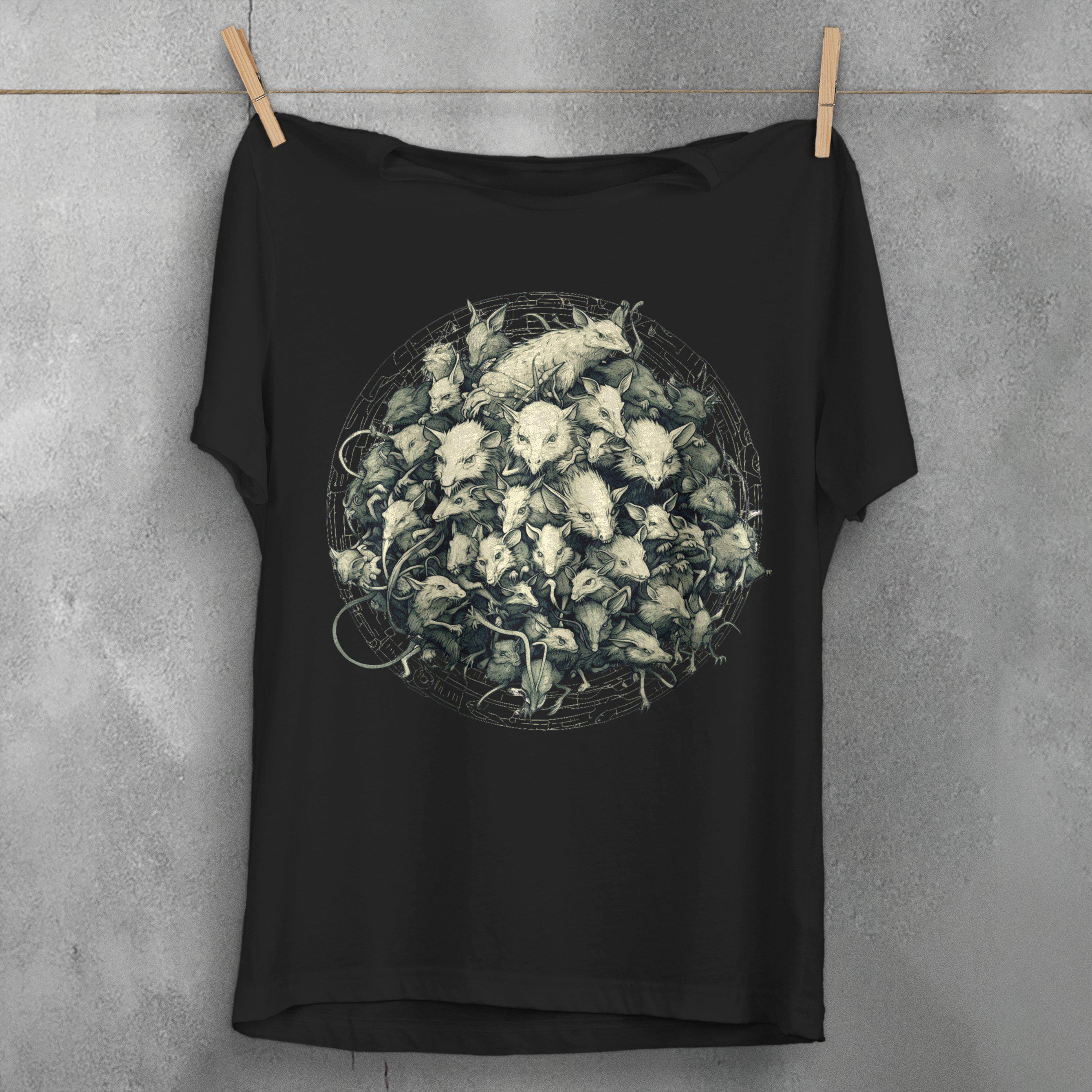 Gothic Rat King T-shirt, Unisex, Hand-painted Design, Witchy Pagan ...