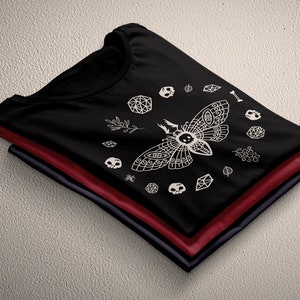 Creepy Cute Death's Head Hawk Moth T-shirt, Crystal Luna Moth Butterfly ...