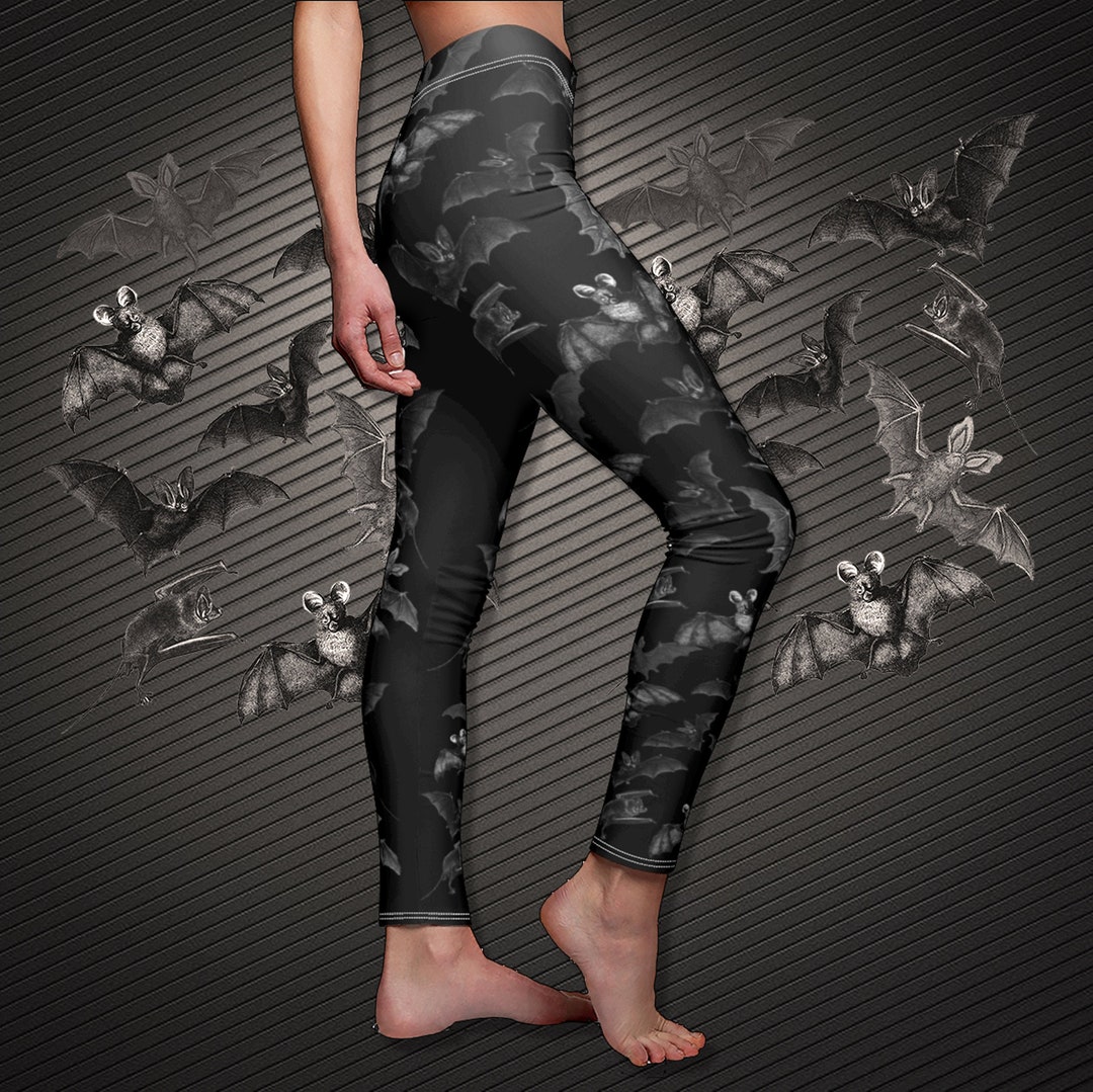 Witch Wicca Witchcraft Vampire Bat Goth Leggings, Pastel Goth Clothing ...