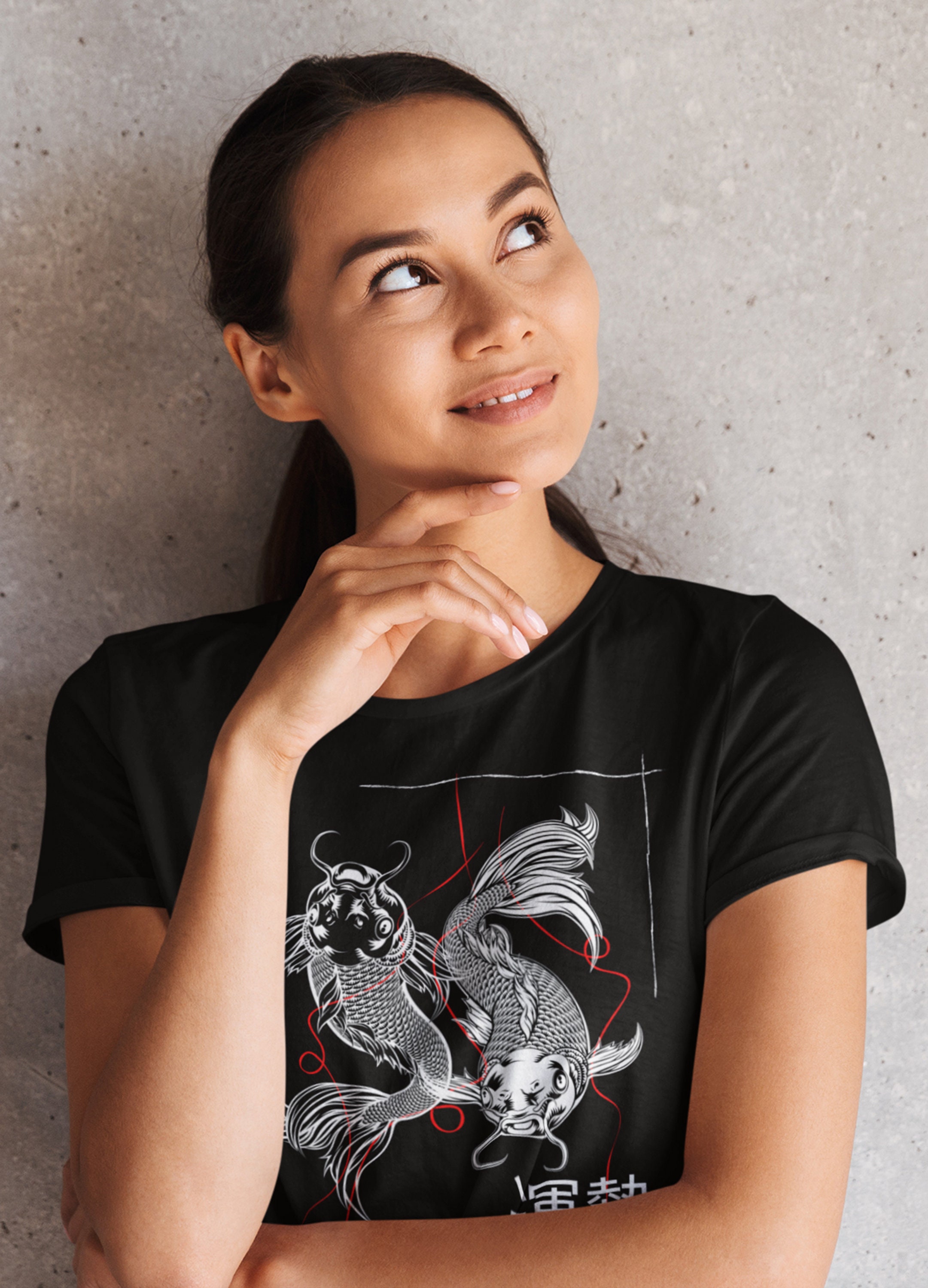 Anime japanese clothing koi fish t-shirt Japanese tshirt | Etsy