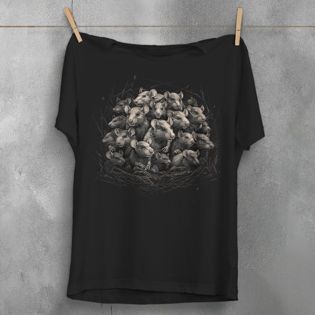 Rat King T-shirt Black Death Rat Art Apparel Creepy Cute Animal Lover ...