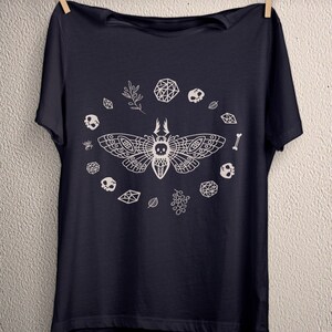 Creepy Cute Death's Head Hawk Moth T-shirt, Crystal Luna Moth Butterfly ...