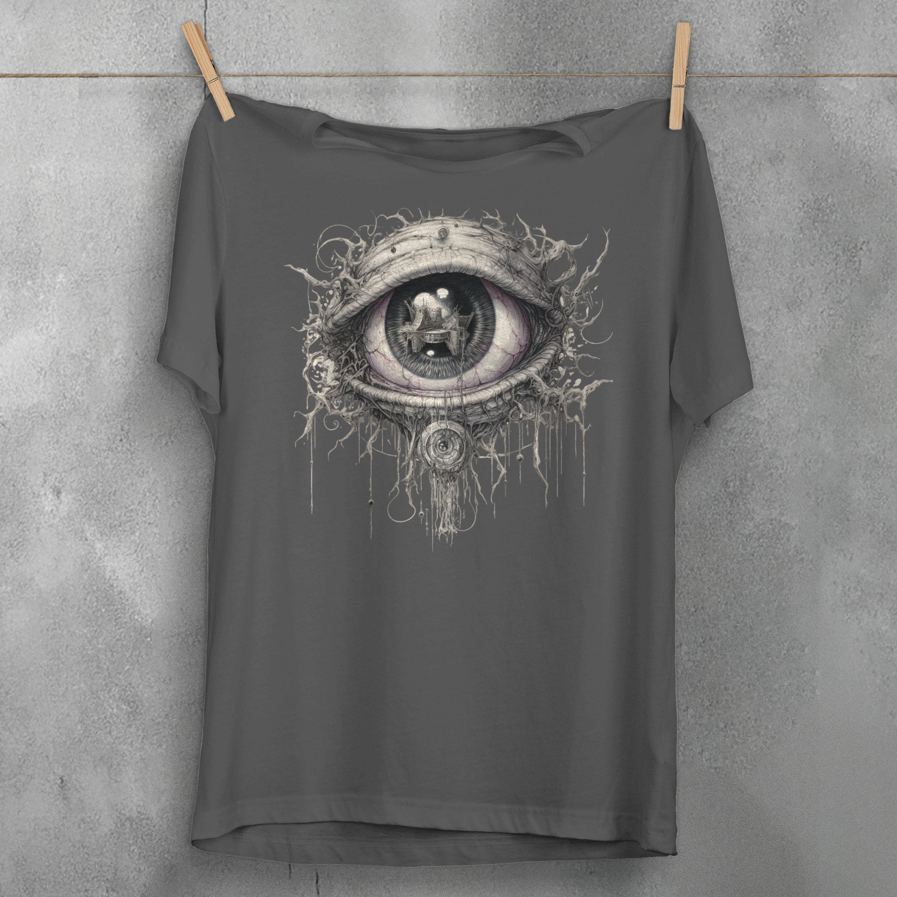 Gothic Eye Graphic T-shirt Plus Size Goth Tee Eerie Eye Art Shirt ...