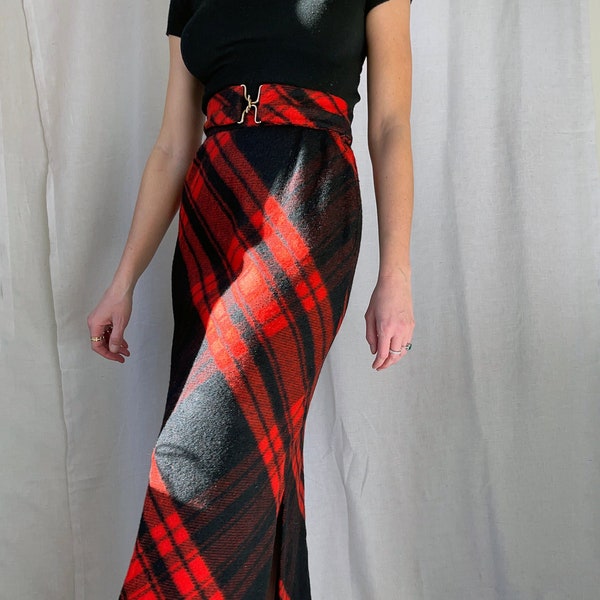 Plaid Maxi Skirt - Etsy