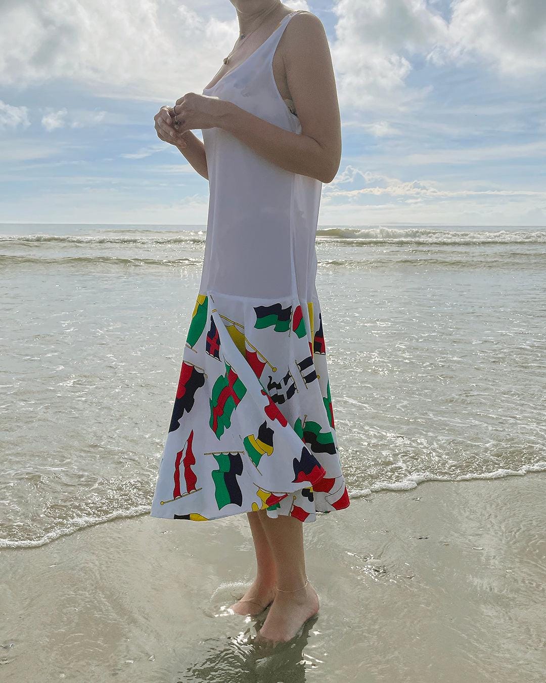 Vintage Nautical Print Coverup Dress — Vintage Swim Coverup - Etsy