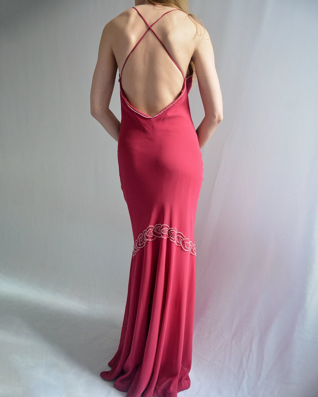 Vintage Bias-cut Open-back Beaded Mermaid Gown - Etsy