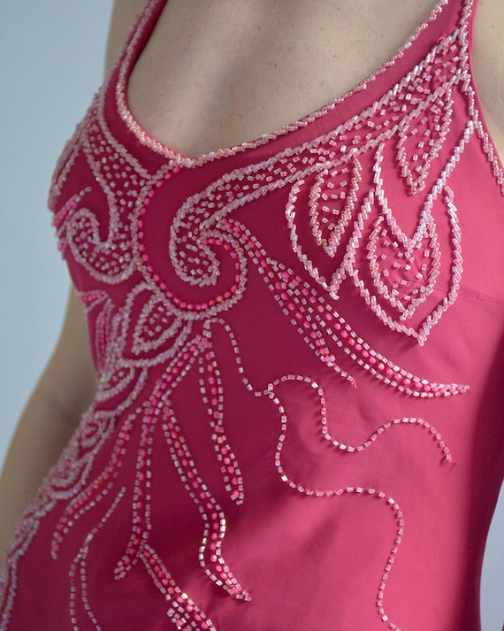 Vintage Bias-Cut Open-Back Beaded Mermaid Gown - Gem