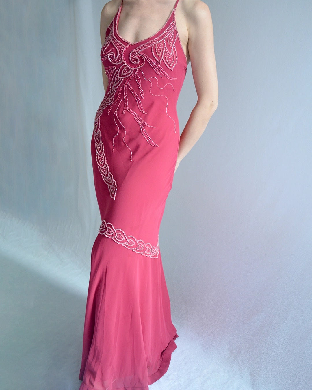 Vintage Bias-cut Open-back Beaded Mermaid Gown - Etsy