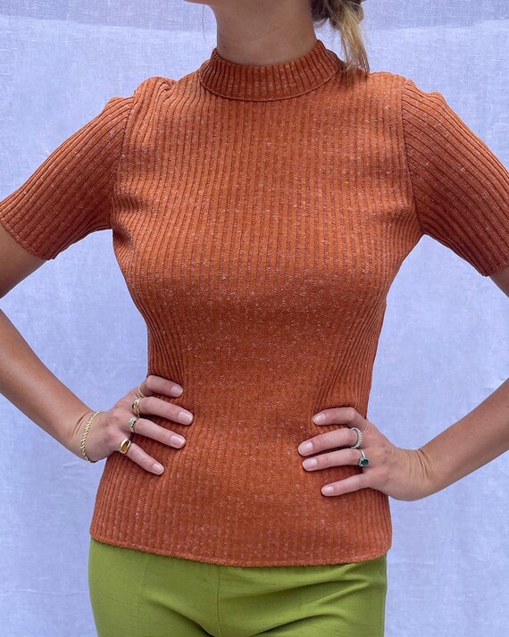 Vintage 1970s Ribbed Knit - vintage 1970s sweater - Gem
