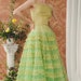 Vintage 1950s Chartreuse Lace Cupcake Dress - Etsy
