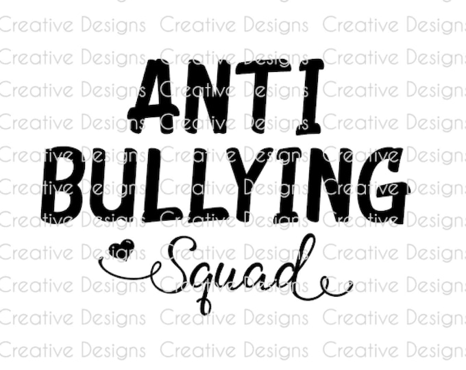 Stop Bullying SVG File, Anti-bullying PNG File, Digital File, Pink ...