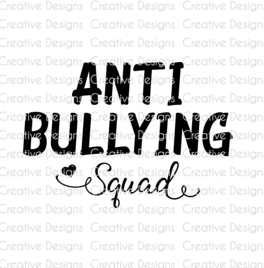 Anti Bulling Squad SVG File PNG File Digital File Pink | Etsy