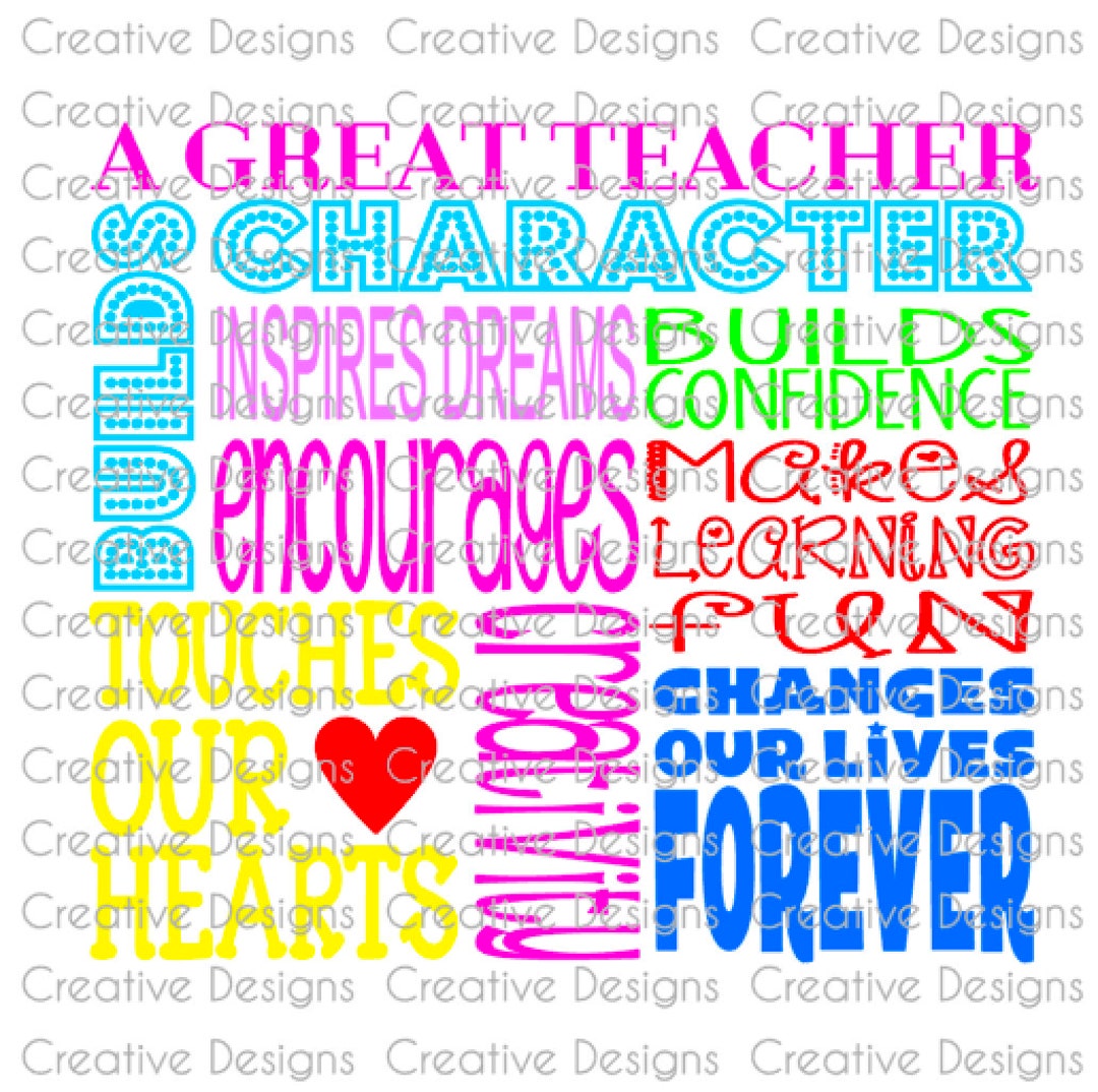 A Great Teacher Word Art SVG File PNG File Digital File - Etsy UK