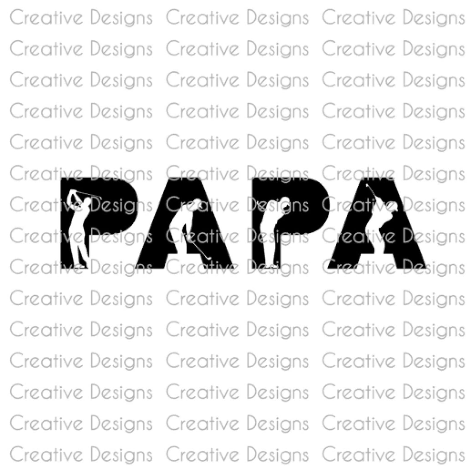 Papa, SVG File, PNG File, Digital File, Golf T'shirt Design, Father's ...