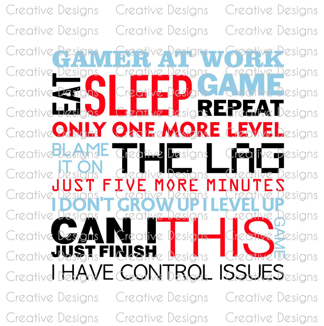 Gamer SVG Design, Gamer at Work PNG File, Gaming Sign Design, Gamer ...