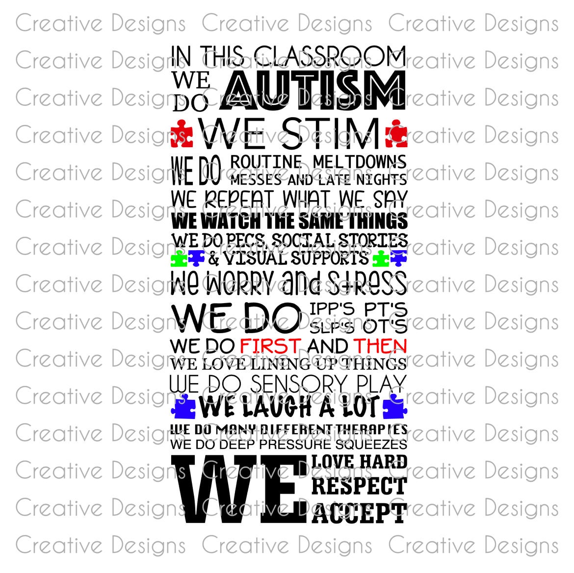 In This Classroom We Do Autism, SVG File, Png File, Digital File ...