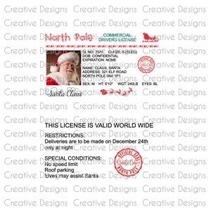 Santa's License SVG File, Santa's License PNG File, Digital Download ...