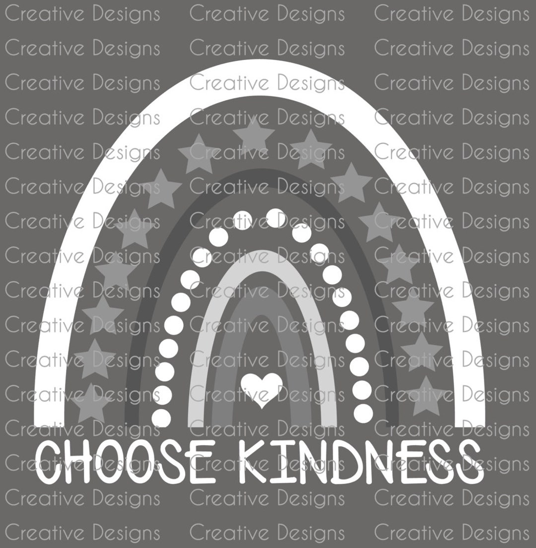 Choose Kindness Boho Rainbow, SVG File, PNG File, Digital File, Pink ...