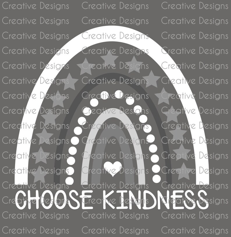 Choose Kindness Boho Rainbow SVG File PNG File Digital - Etsy