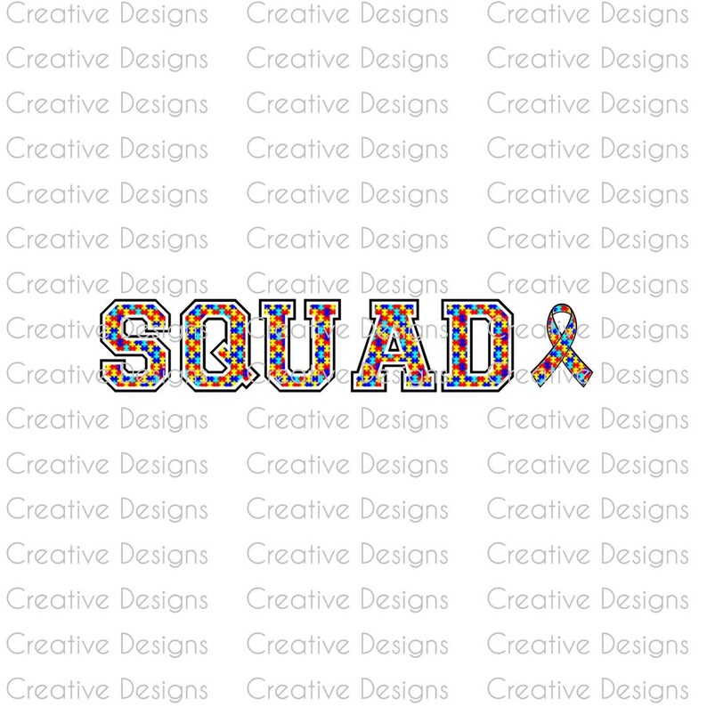 Autism Squad and Awareness Ribbon SVG - Etsy