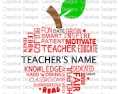 Teacher Apple Word Art SVG File PNG File Digital File - Etsy Canada