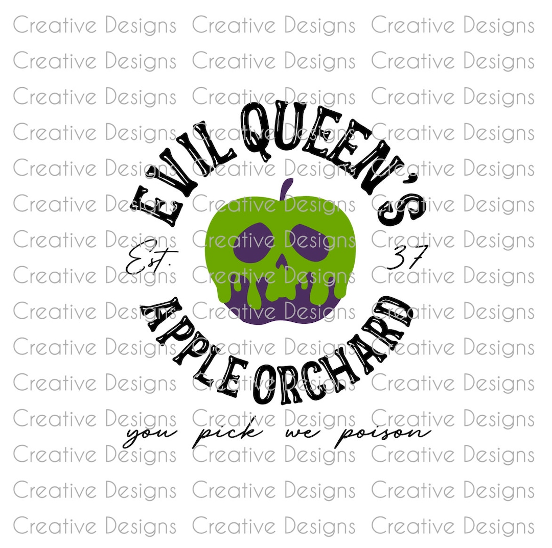 Evil Queen's Apple Orchard SVG File, Halloween PNG File, Poison Apple ...