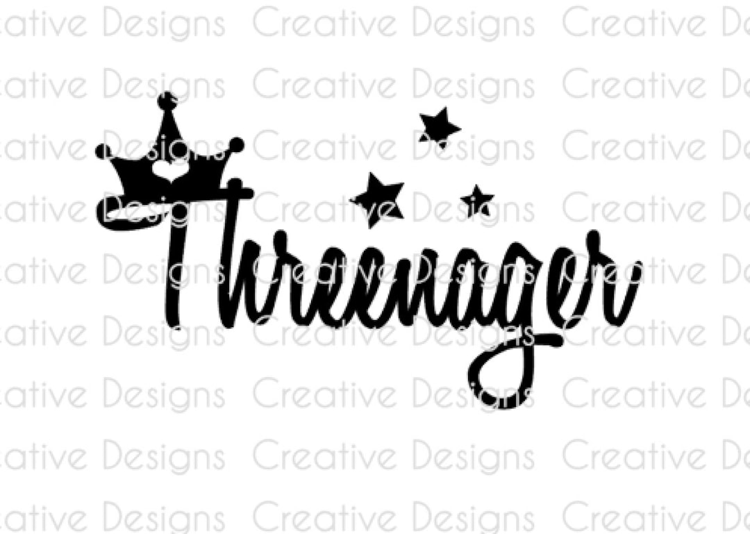 Threenager SVG File, PNG File, Digital File, Third Birthday Design ...