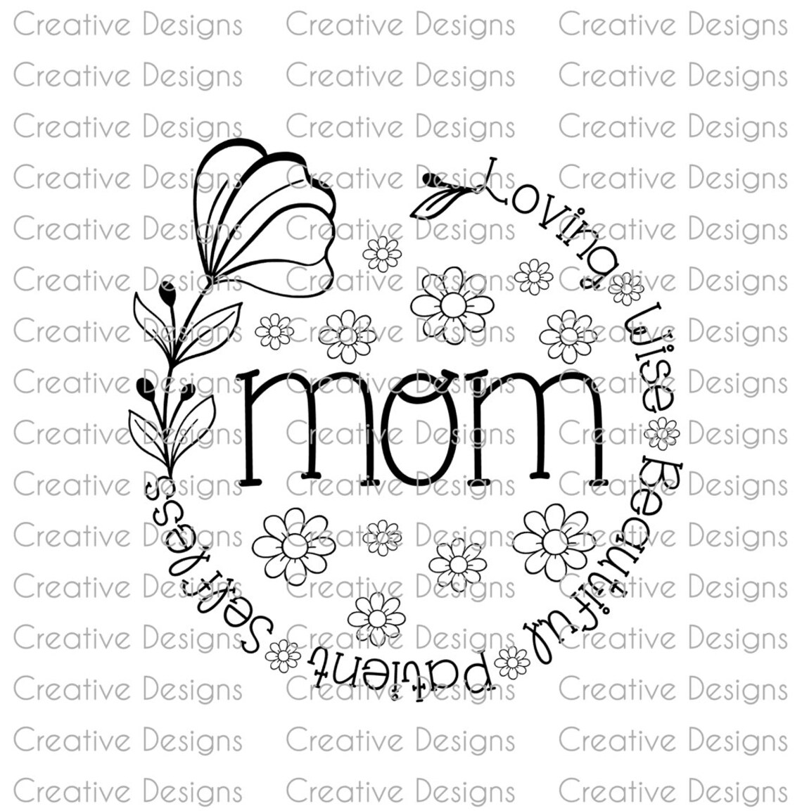 Mom Circle, SVG File, PNG File, Digital File, Mother's Day Gift, Flower ...