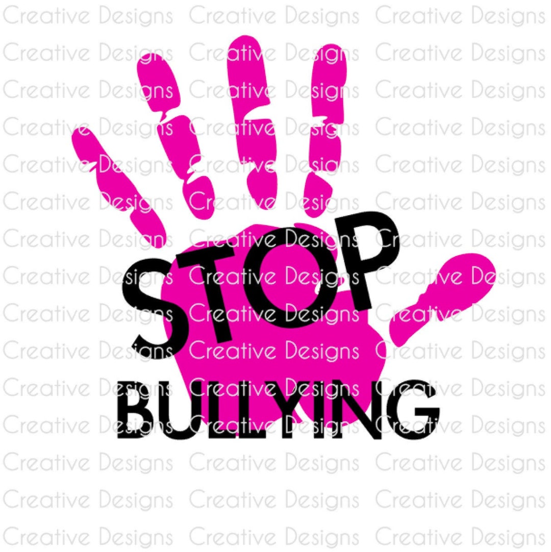 Stop Bullying SVG File, Anti-bullying PNG File, Digital File, Pink ...