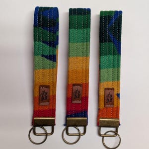 HANDMADE Wool Keychain, Wrist Keychain, Key Fob, FUN Colors, Key Holder ...