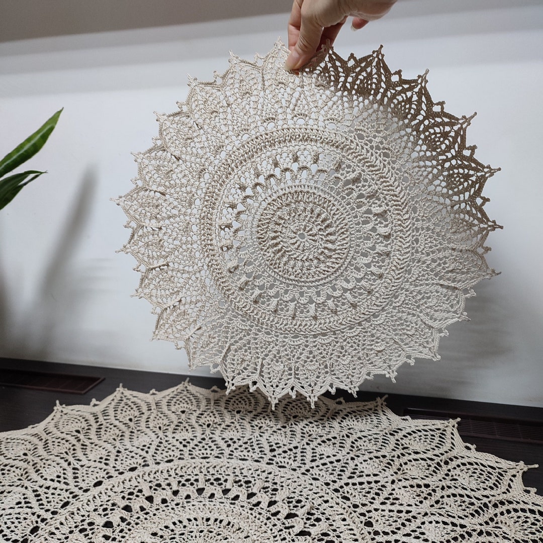 More Sizes and Colors Beige or White Textured Cotton Doily Housewarming ...