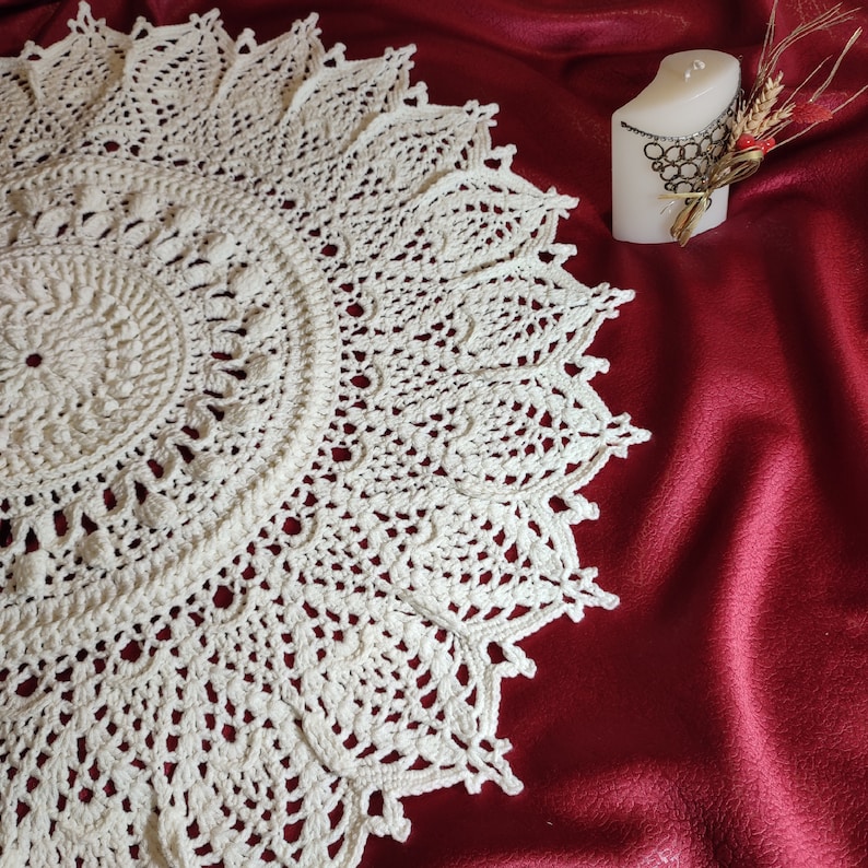 30" Lace Doilies Large Milk Textured Large Cotton Doily Housewarming ...