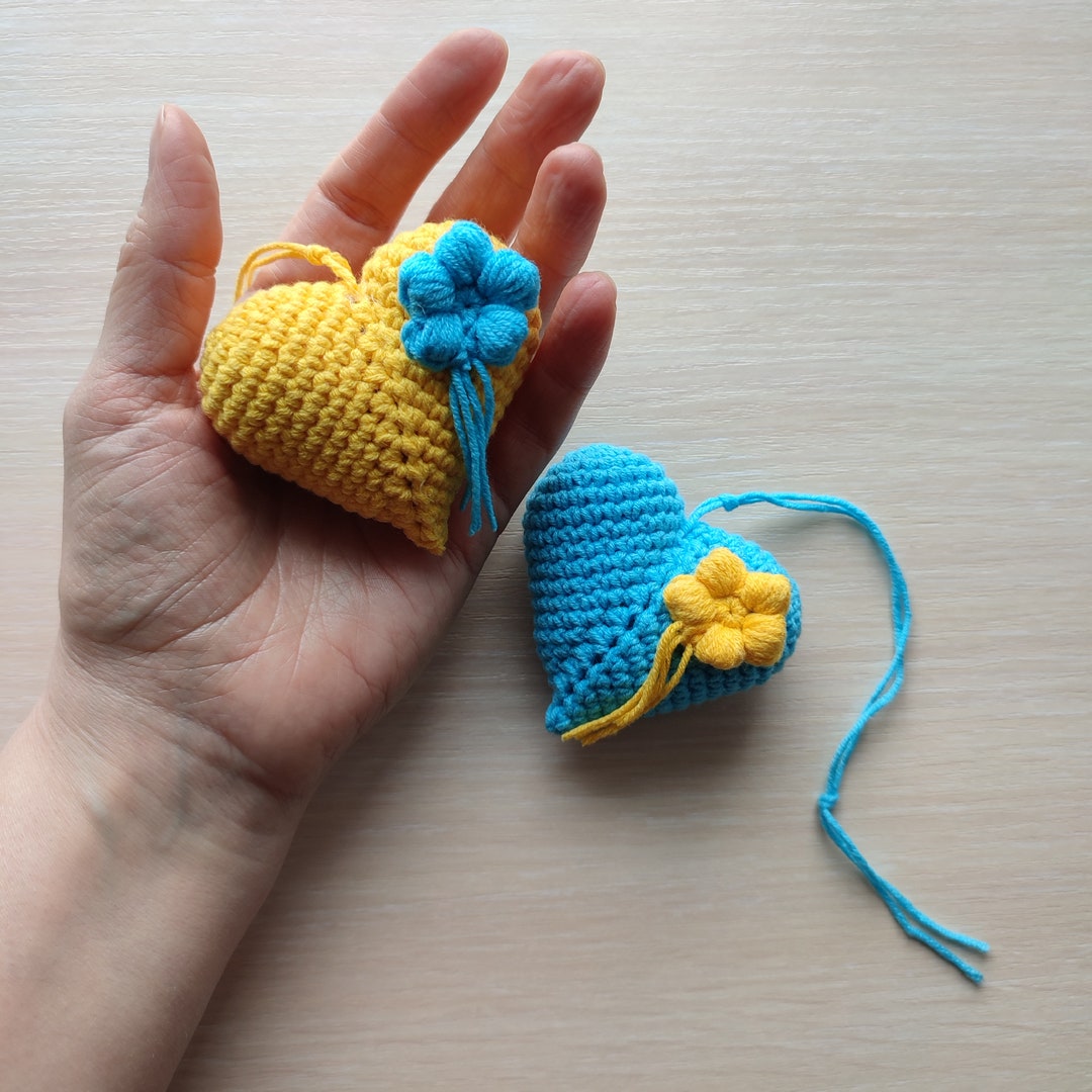 Ukrainian Crocheted Heart Keychain Unique Gift for Best - Etsy