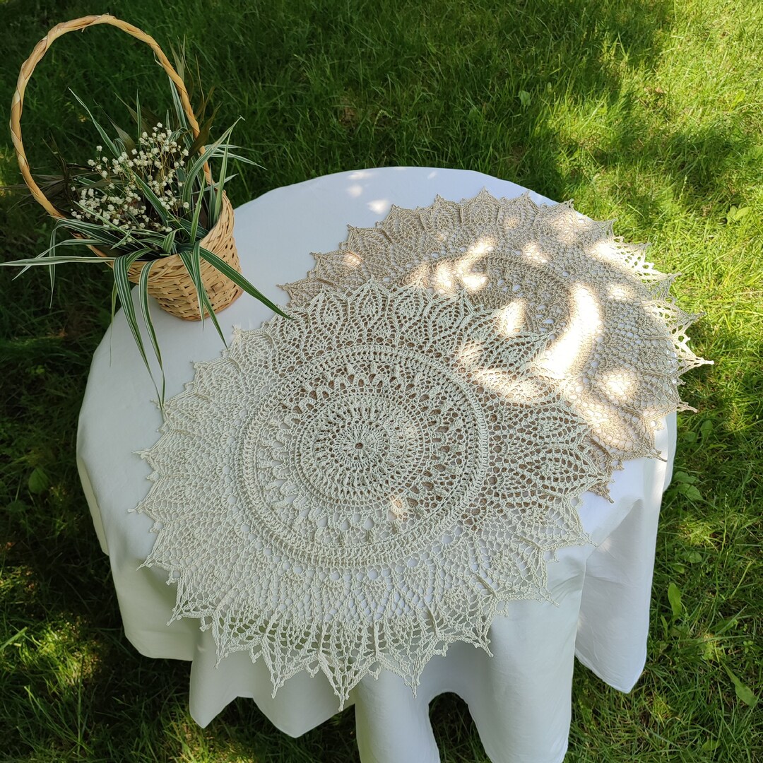 Custom Crochet Textured Doily House Warming Gift Cotton Table Top Best ...