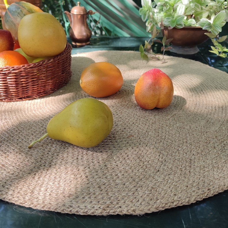 30 Inch Extra Large Jute Crochet Table Mat Round Placemats Table Heat ...