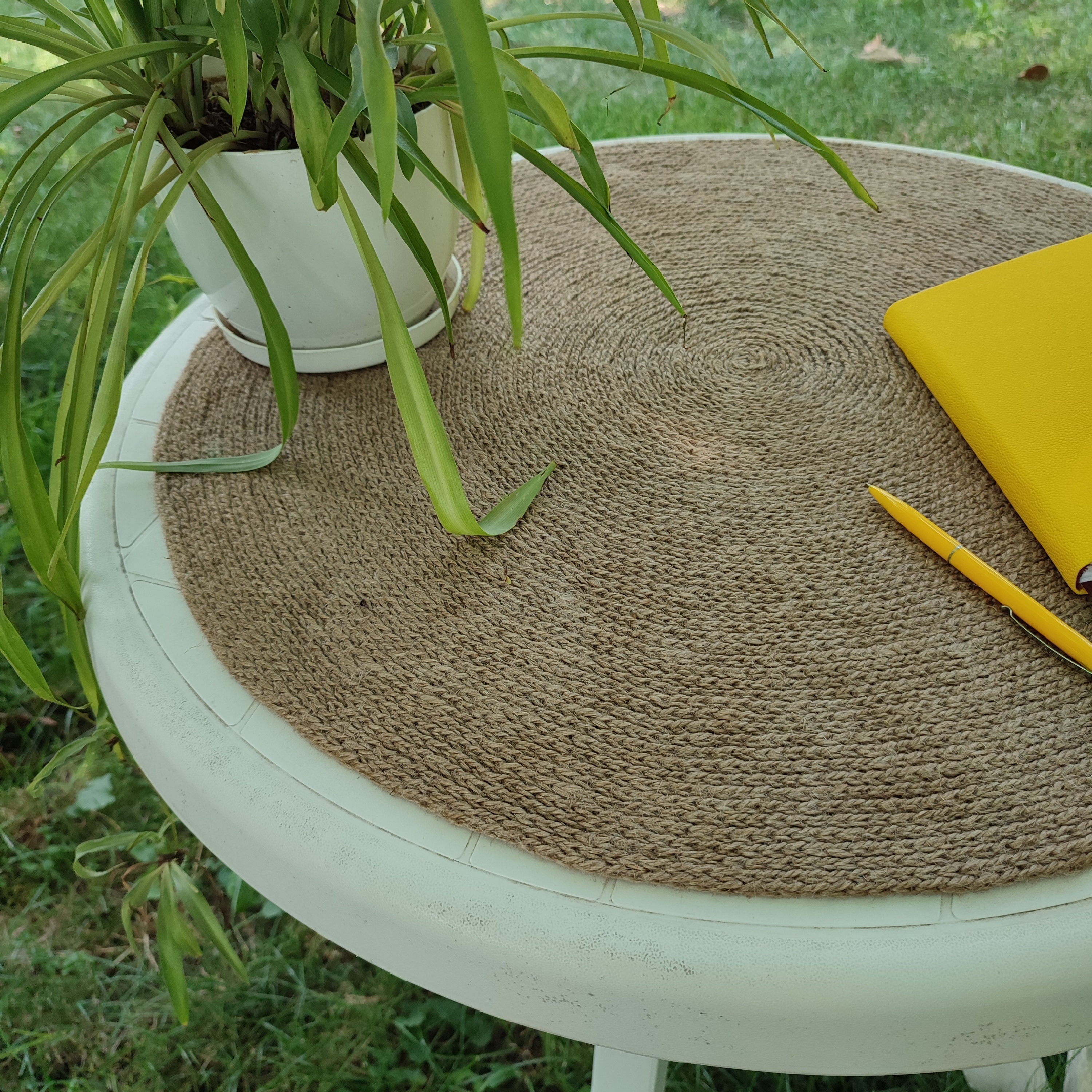 24 Inch Extra Large Round Placemats Jute Crochet Mats Boho Minimalist ...