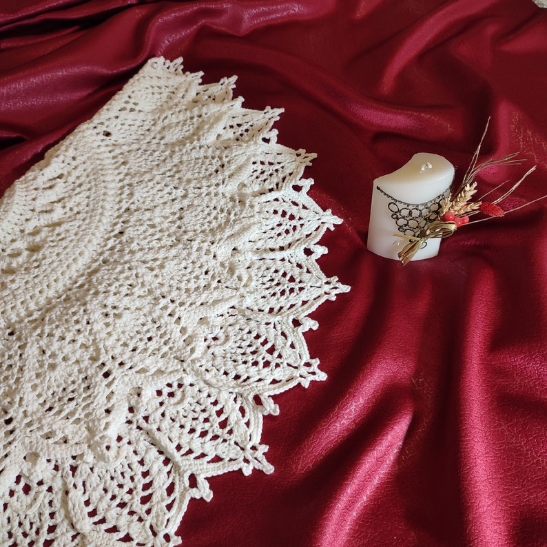 30" Lace Doilies Large Milk Textured Large Cotton Doily Housewarming ...