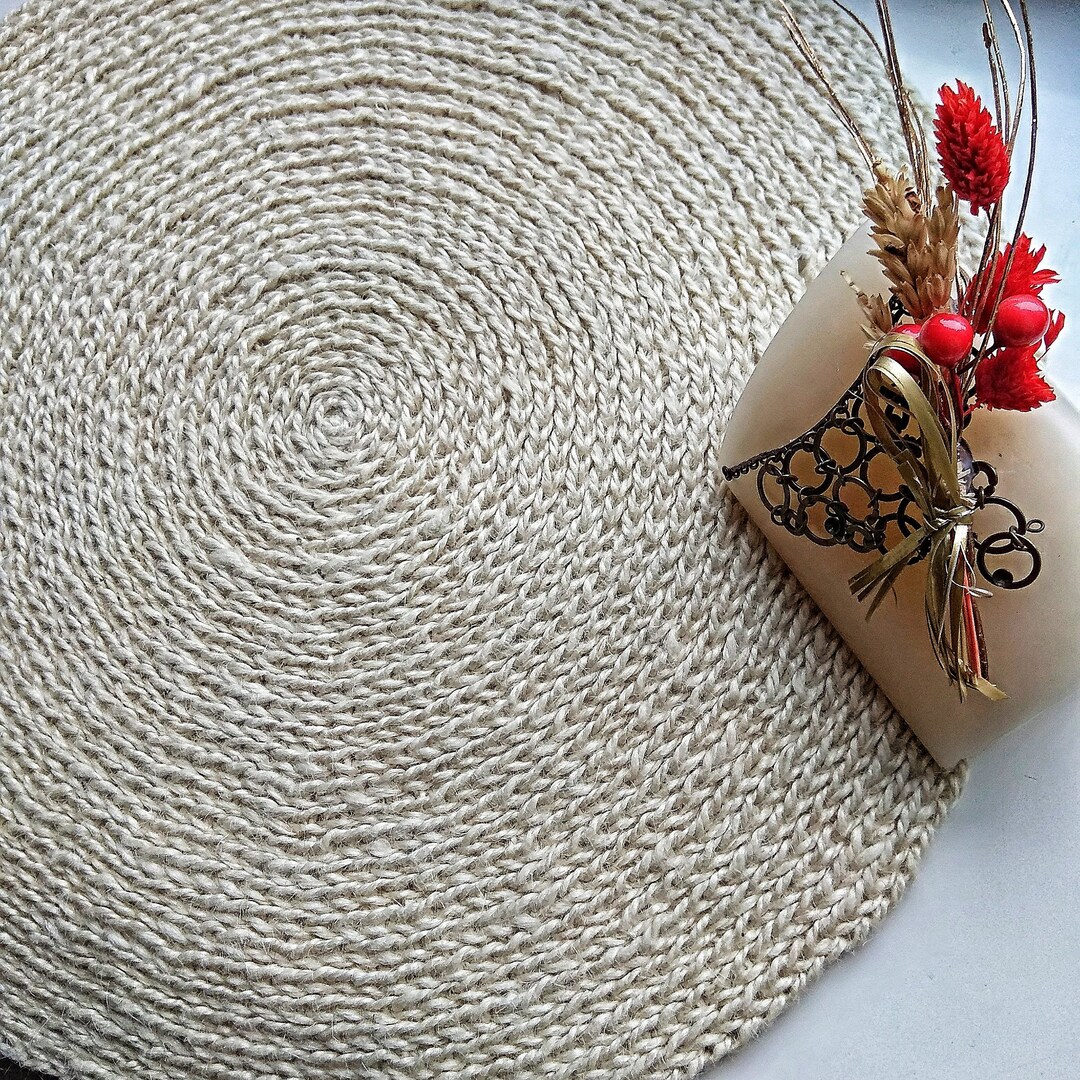 Customizable Extra Large Round Placemats Minimalist Jute Table Decor ...