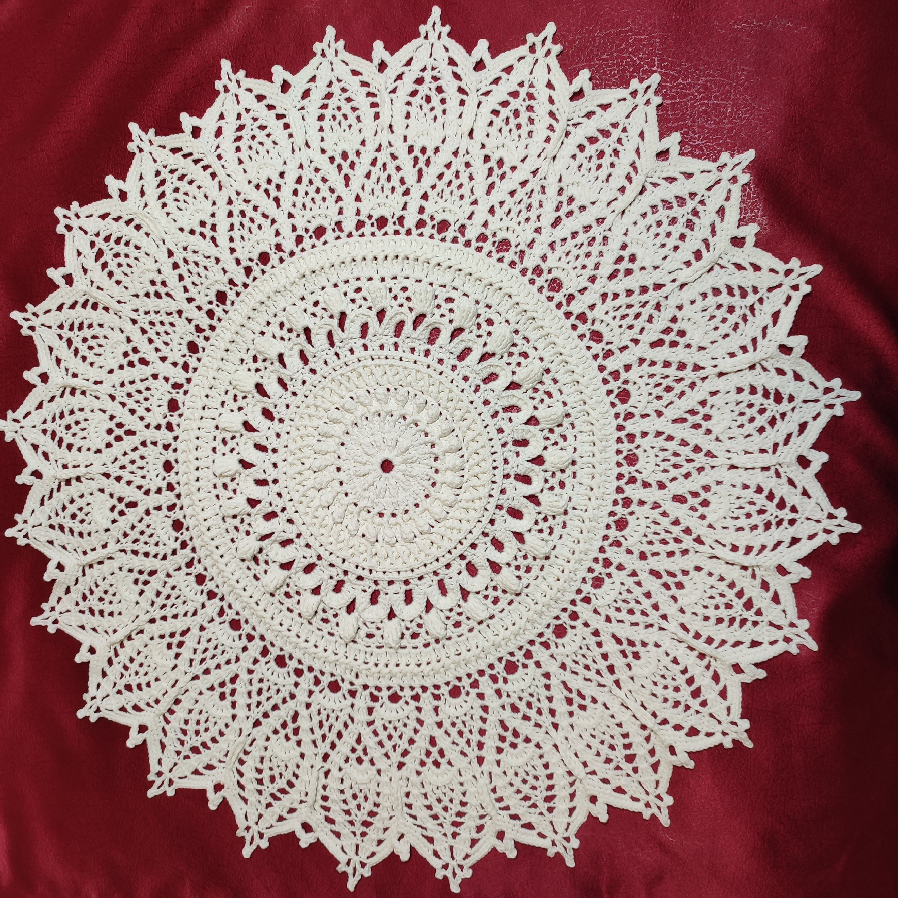 30" Lace Doilies Large Milk Textured Large Cotton Doily Housewarming ...