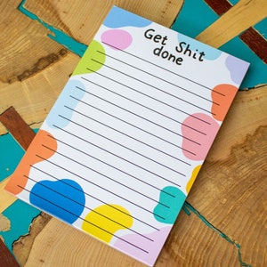 Get Shit Done Motivational Notepad - Back to School - Organising ...
