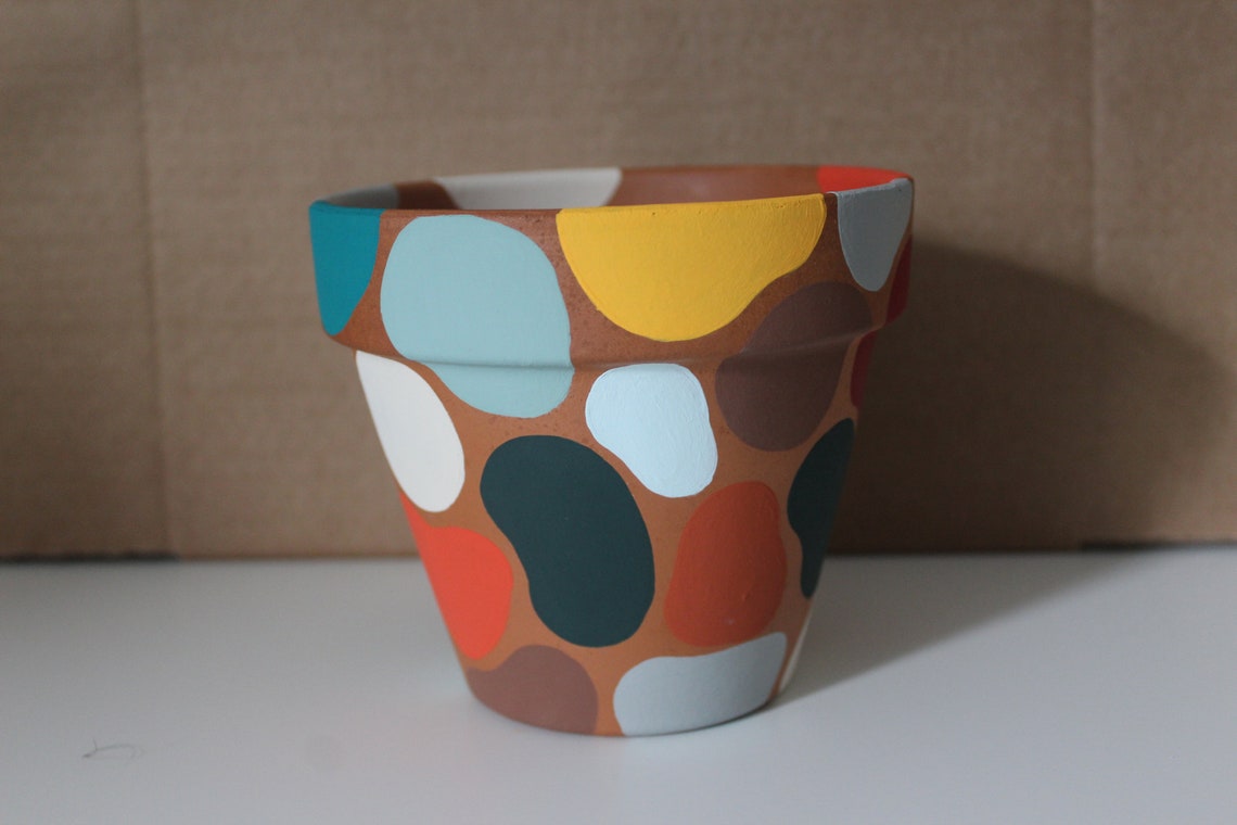 Hand Painted Plant Pot Abstract Plant Pot Abstract Painted - Etsy New ...