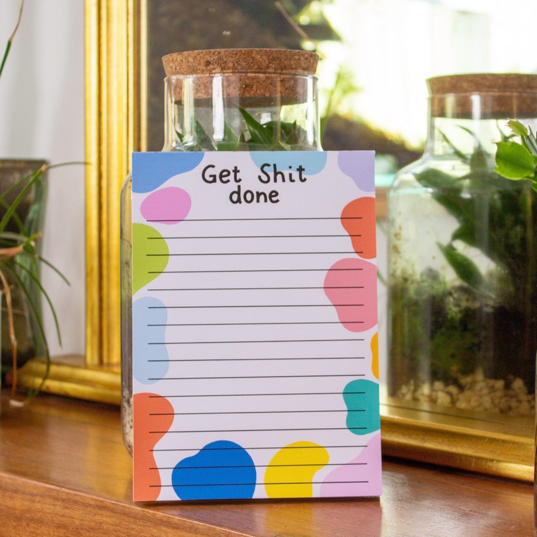 Get Shit Done Motivational Notepad Back to School Organising Notepad ...