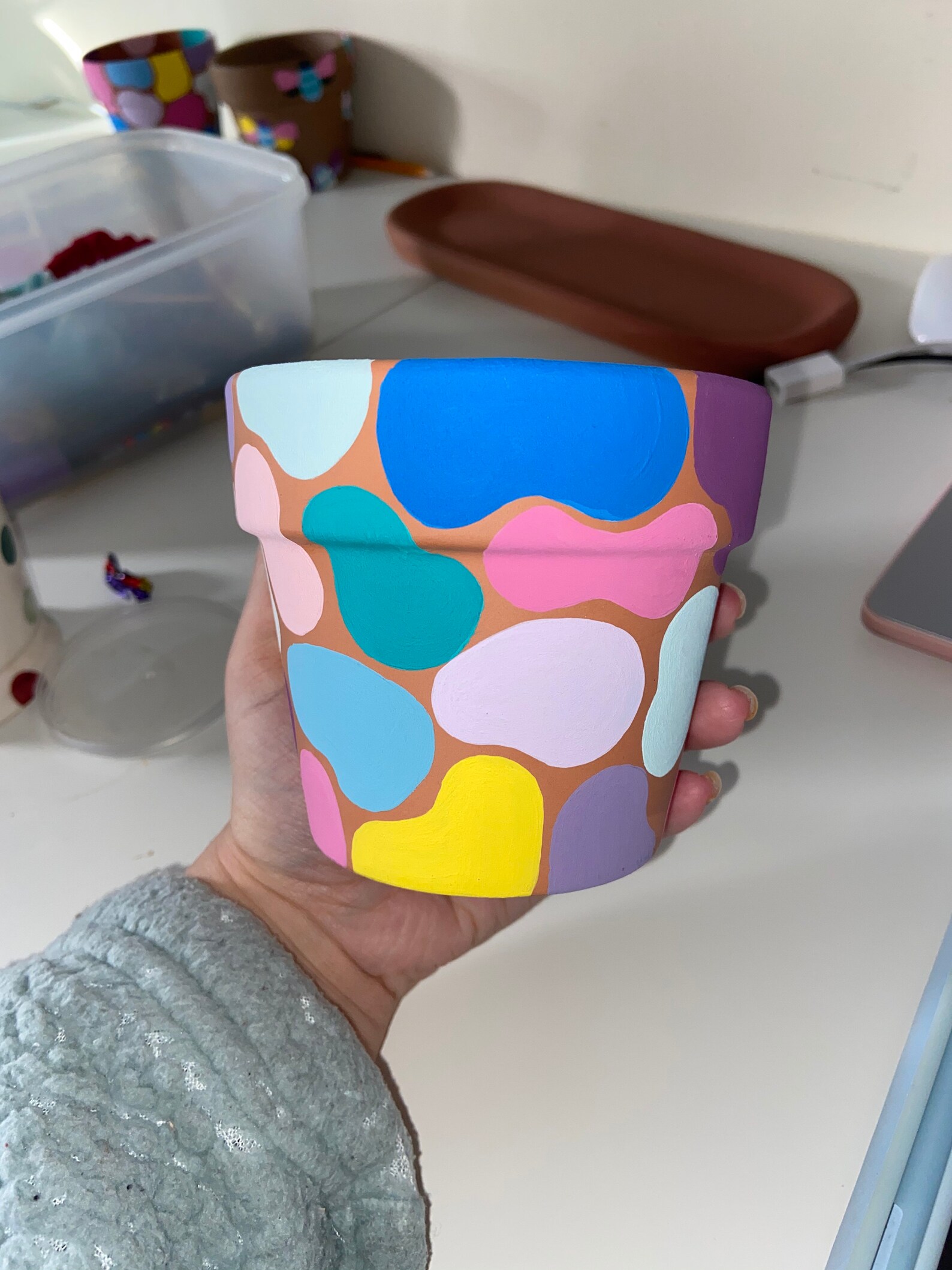 Hand Painted Plant Pot Abstract Plant Pot Abstract Painted - Etsy New ...