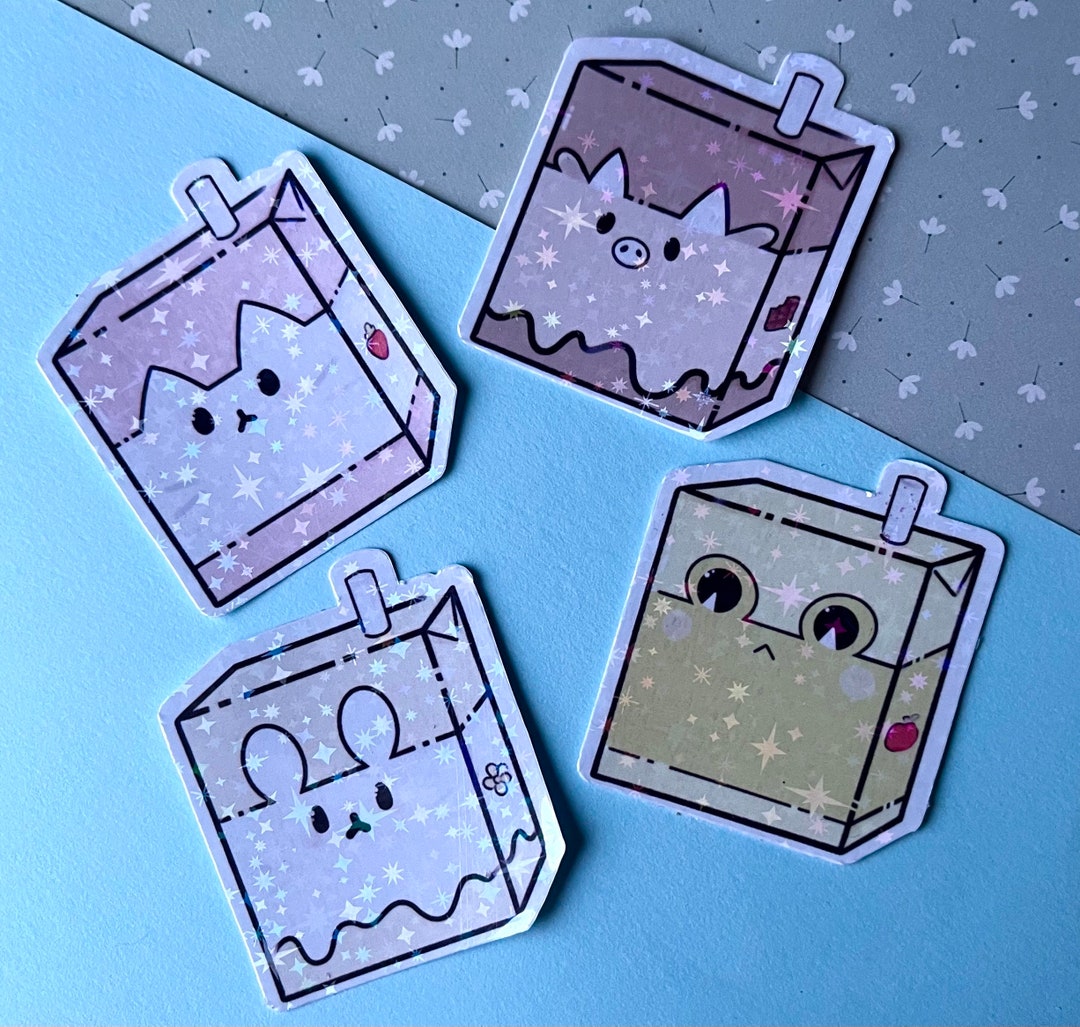 Cute Brick Stickers, Cat Drawing, Milk Carton, Vinyl Stickers, Cute ...